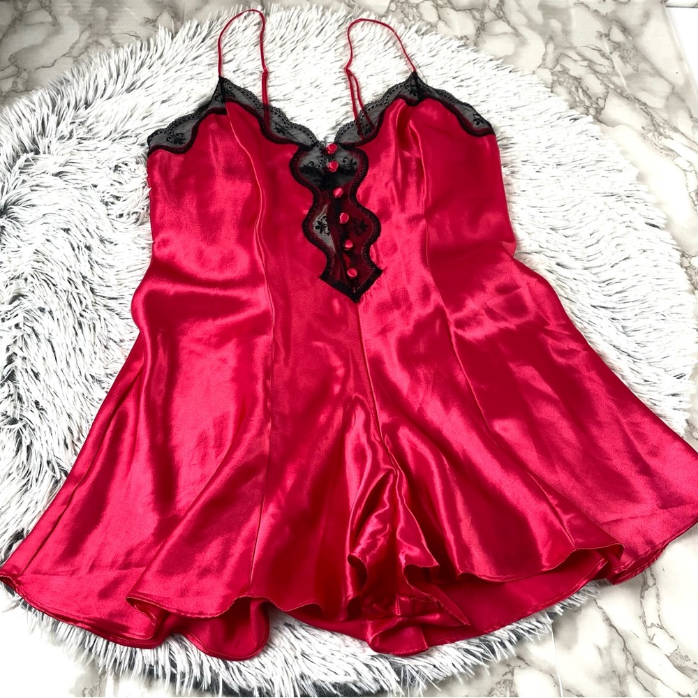 Vintage Undercover Wear Satin & Lace Lingerie Teddy R… - Gem